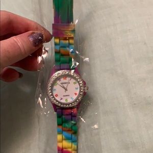 Geneva | Accessories | Geneva Large Face Rubber Band Watch Multi Tie ...